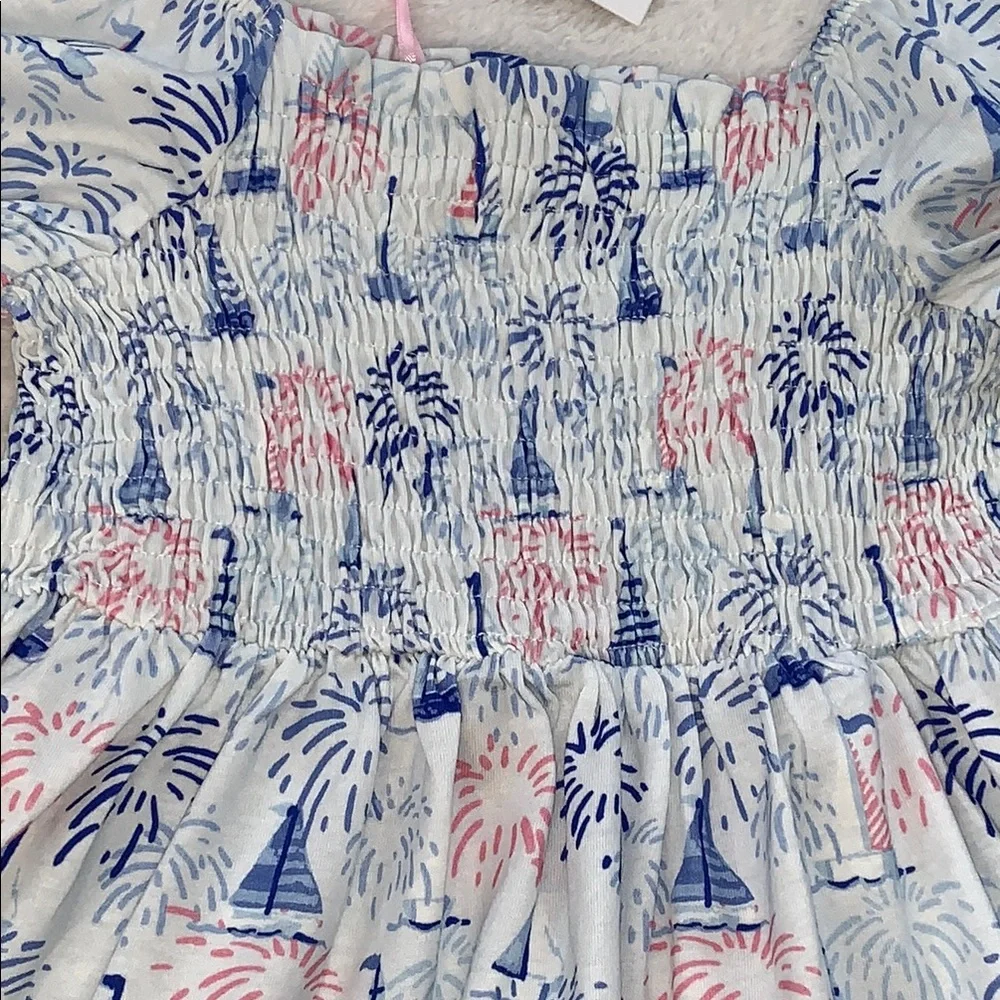 SweetHoney | Dresses | Nwt Sweet Honey Kids Fireworks Print Puff Sleeve ...
